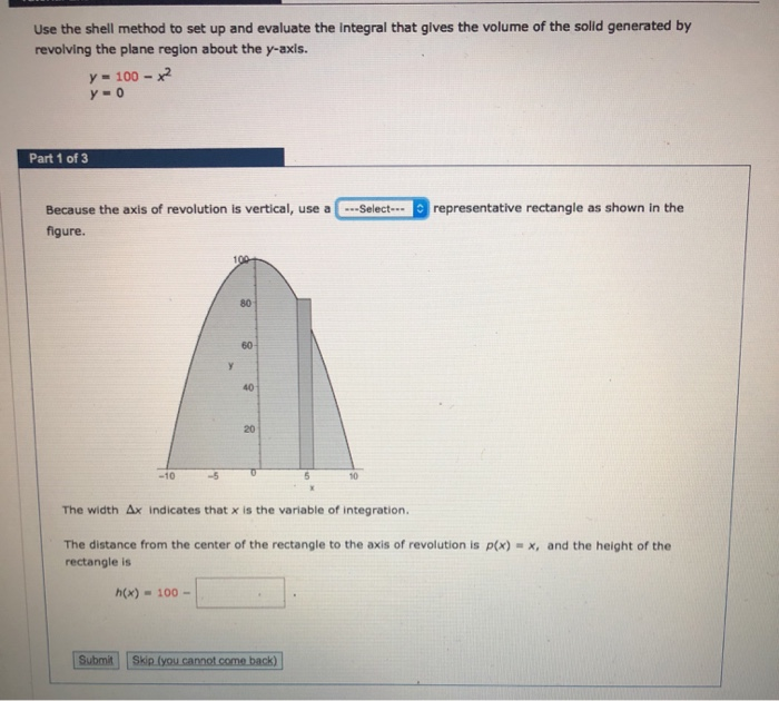 Solved Use the shell method to set up and evaluate the | Chegg.com