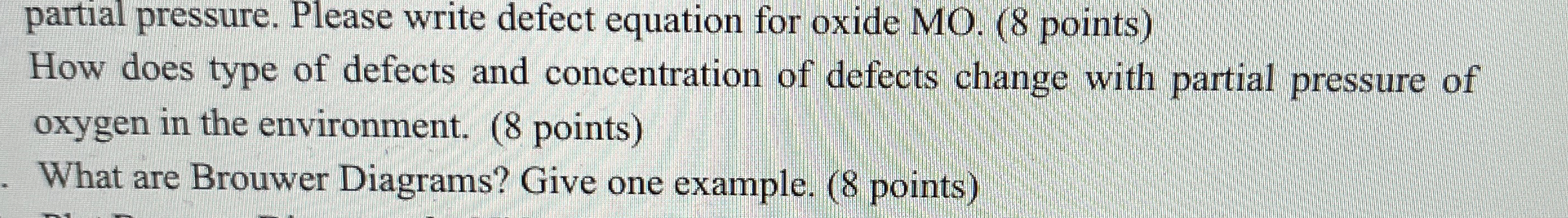 Solved How does type of defects and concentration of defects | Chegg.com