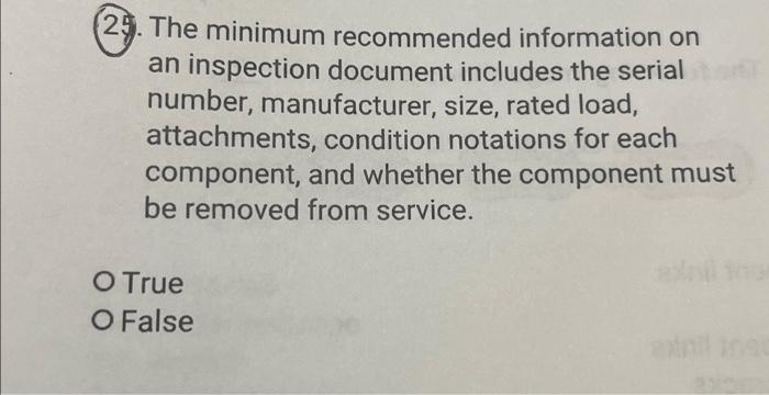 Solved (29. The minimum recommended information on an | Chegg.com