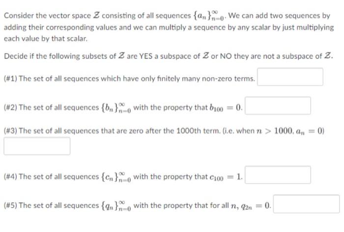 Solved Consider the vector space Z consisting of all | Chegg.com