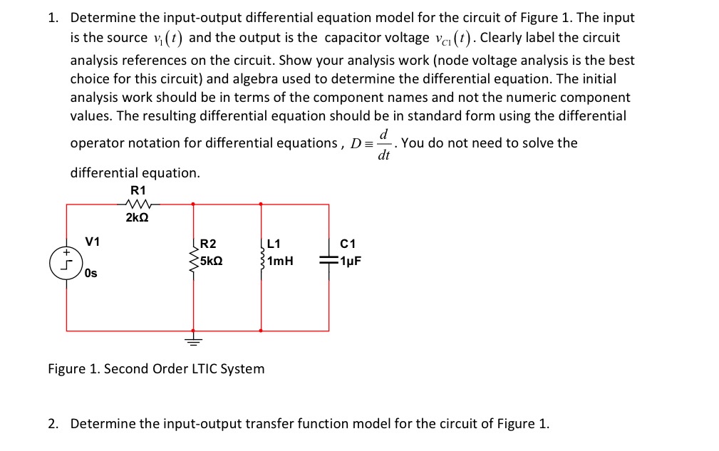 Determine the input-output differential equation | Chegg.com
