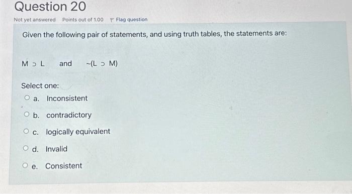Given the following pair of statements, and using | Chegg.com