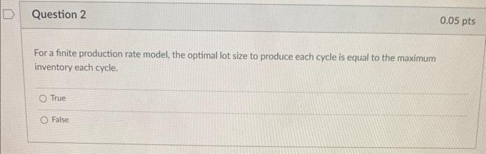 Solved For A Finite Production Rate Model The Optimal Lot