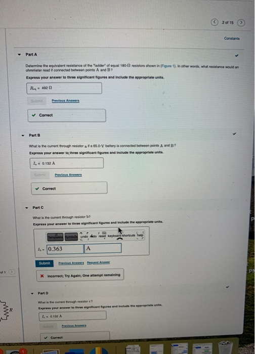 What is the current through resistor b? Express your | Chegg.com
