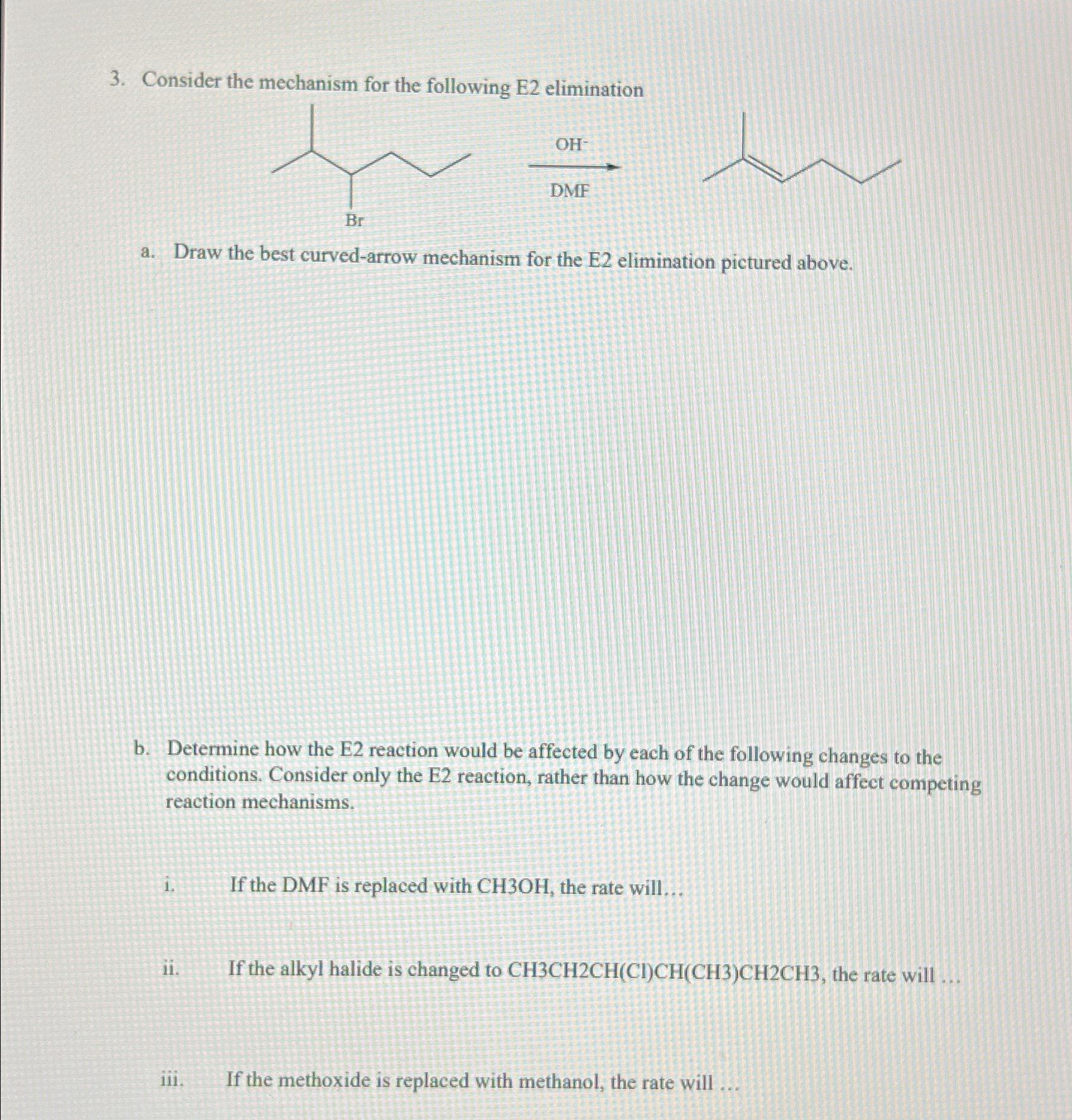 Solved Consider the mechanism for the following E2 | Chegg.com