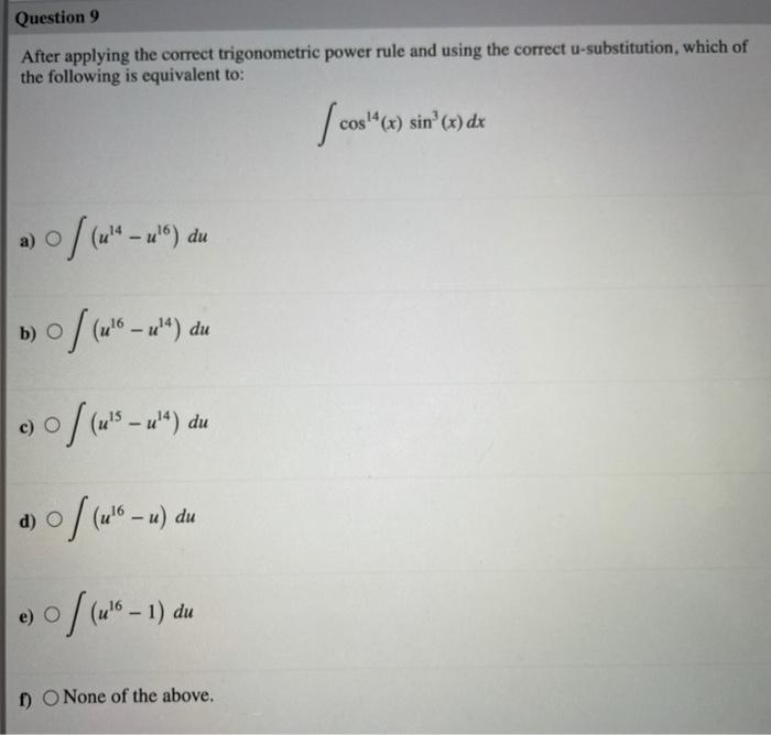 Solved Question 9 After applying the correct trigonometric | Chegg.com