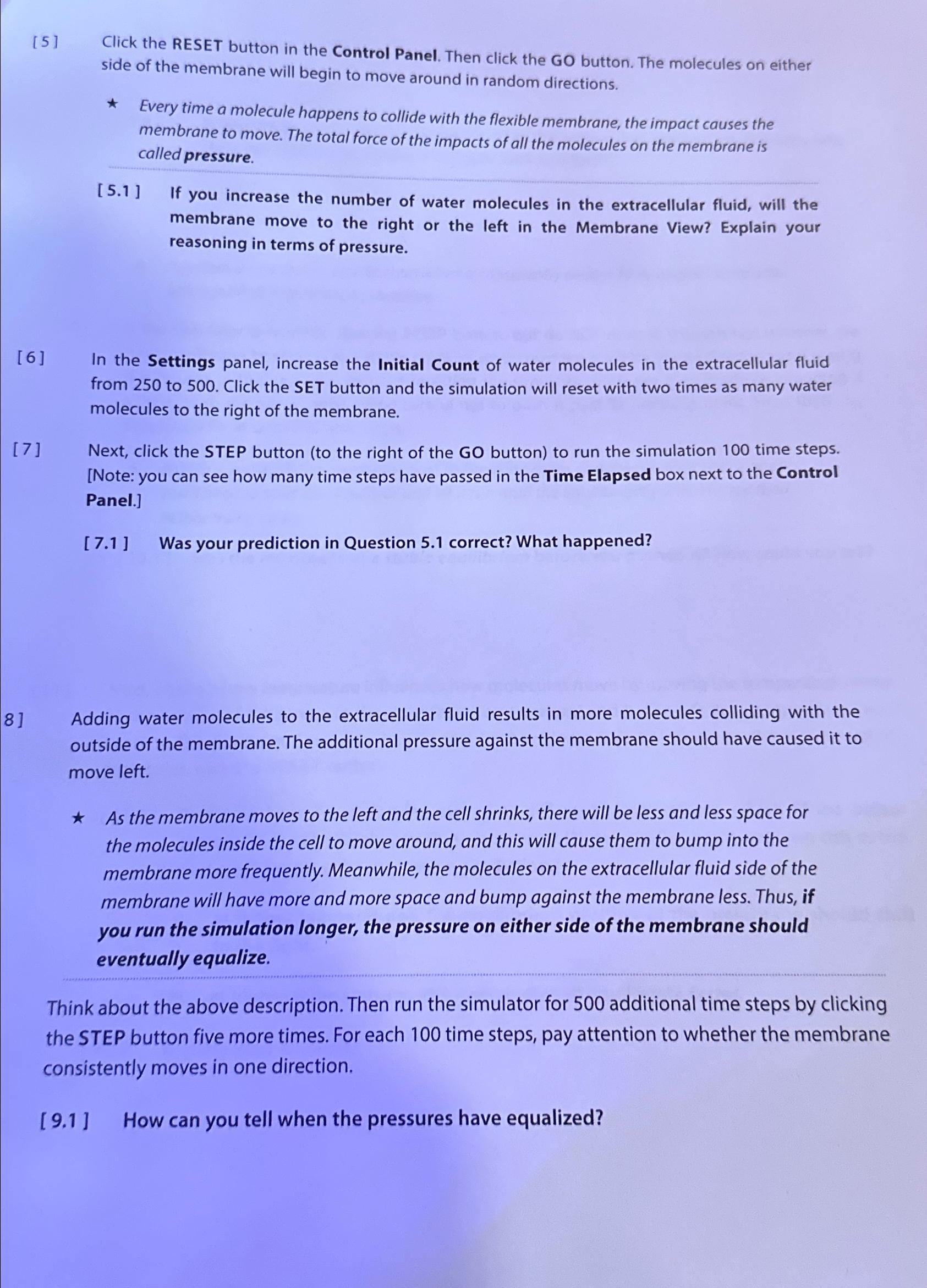 Solved [5]Click the RESET button in the Control Panel. Then | Chegg.com