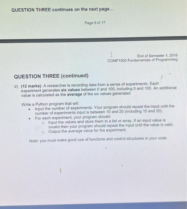Solved QUESTION THREE (Total:20 marks): Functions and | Chegg.com