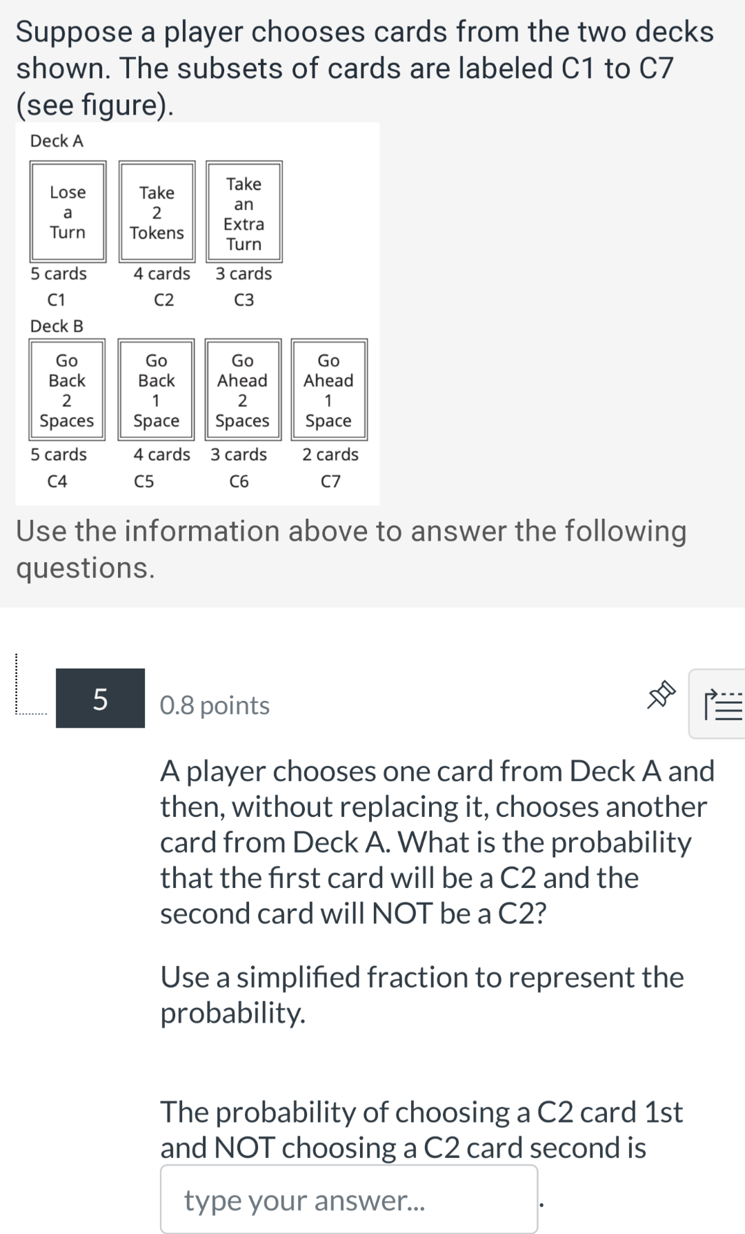 Solved Suppose a player chooses cards from the two decks | Chegg.com