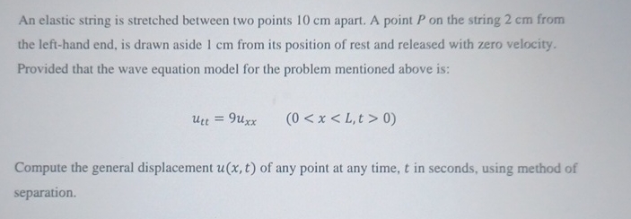 Solved An elastic string is stretched between two points | Chegg.com