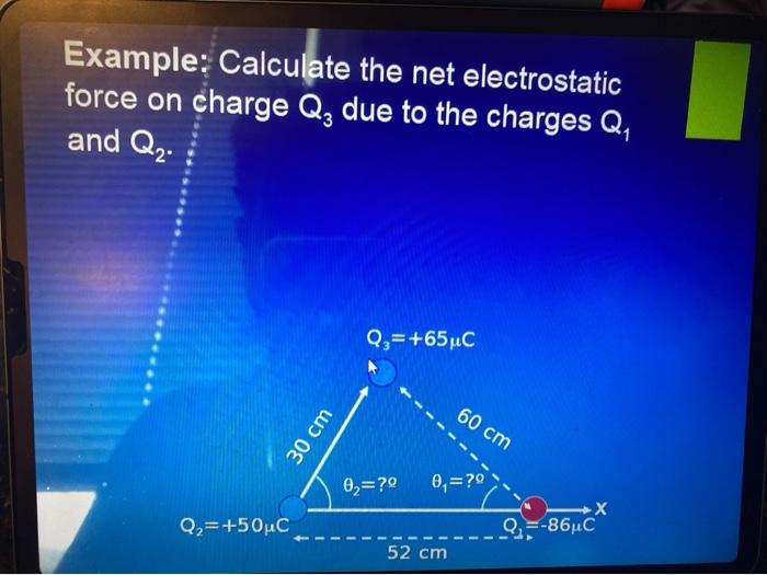 Solved Example: Calculate the net electrostatic force on | Chegg.com