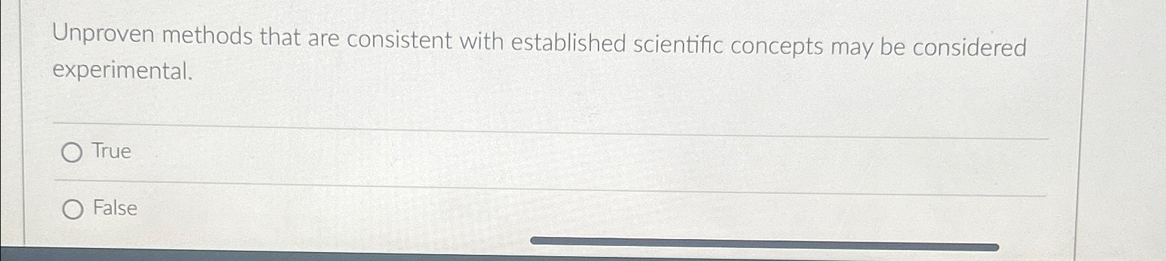 Solved Unproven methods that are consistent with established | Chegg.com