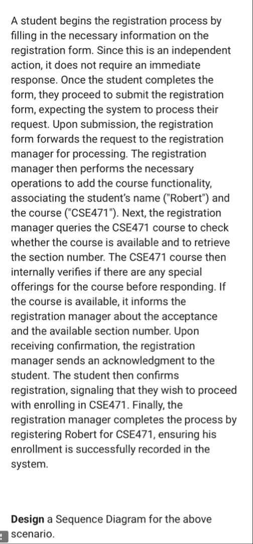 Solved A student begins the registration process by filling | Chegg.com