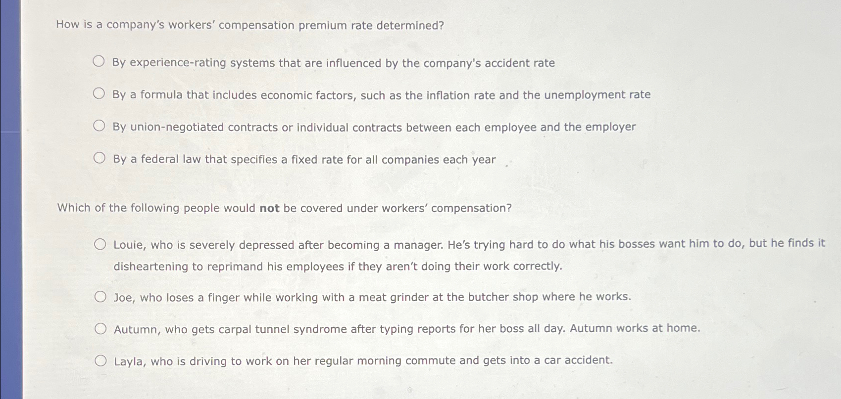 Solved How is a company's workers' compensation premium rate | Chegg.com