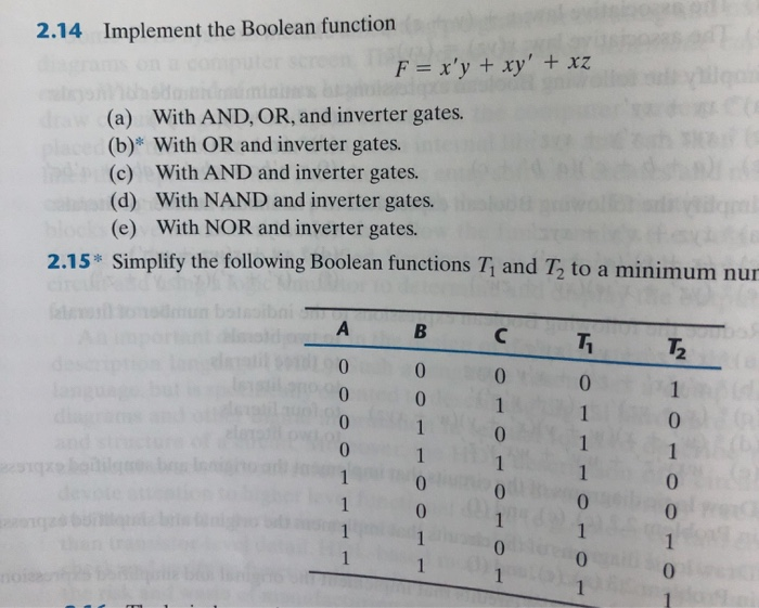 Solved 214 Implement The Boolean Function F Xy Xy 9122