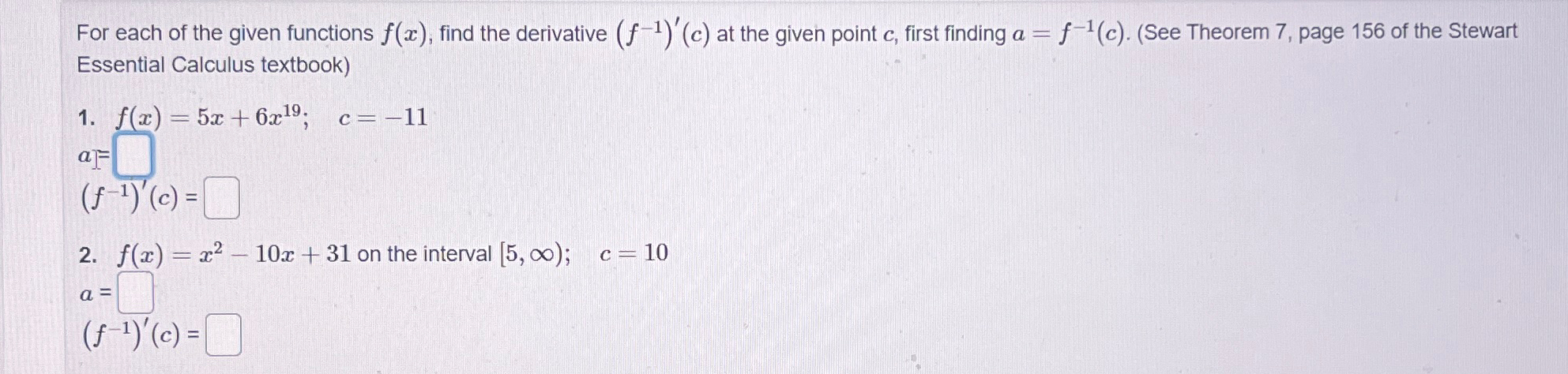 Solved For each of the given functions f(x), ﻿find the | Chegg.com