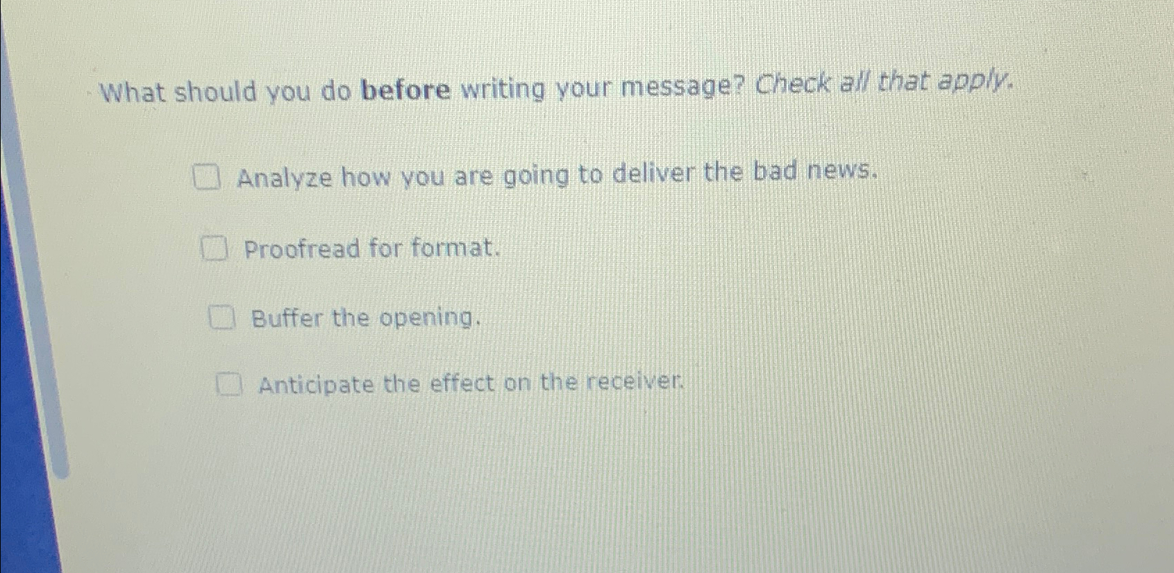 Solved What should you do before writing your message? Check | Chegg.com
