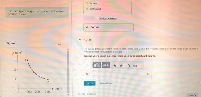 Solved 0.10 mol of gas undergoes the process 1−2 shawn in | Chegg.com