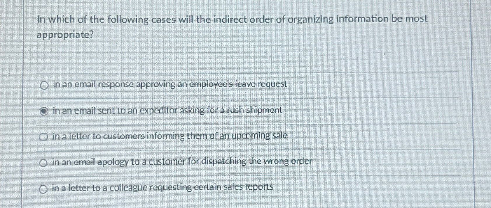 Solved In which of the following cases will the indirect | Chegg.com