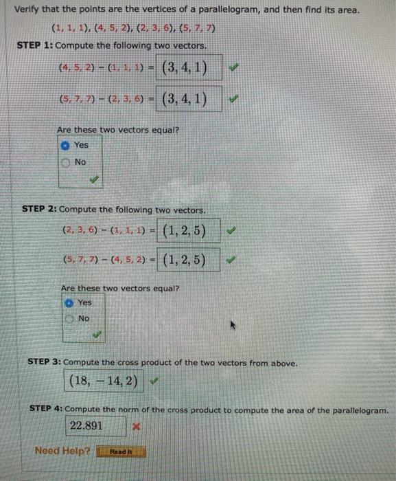 Solved Verify that the points are the vertices of a | Chegg.com
