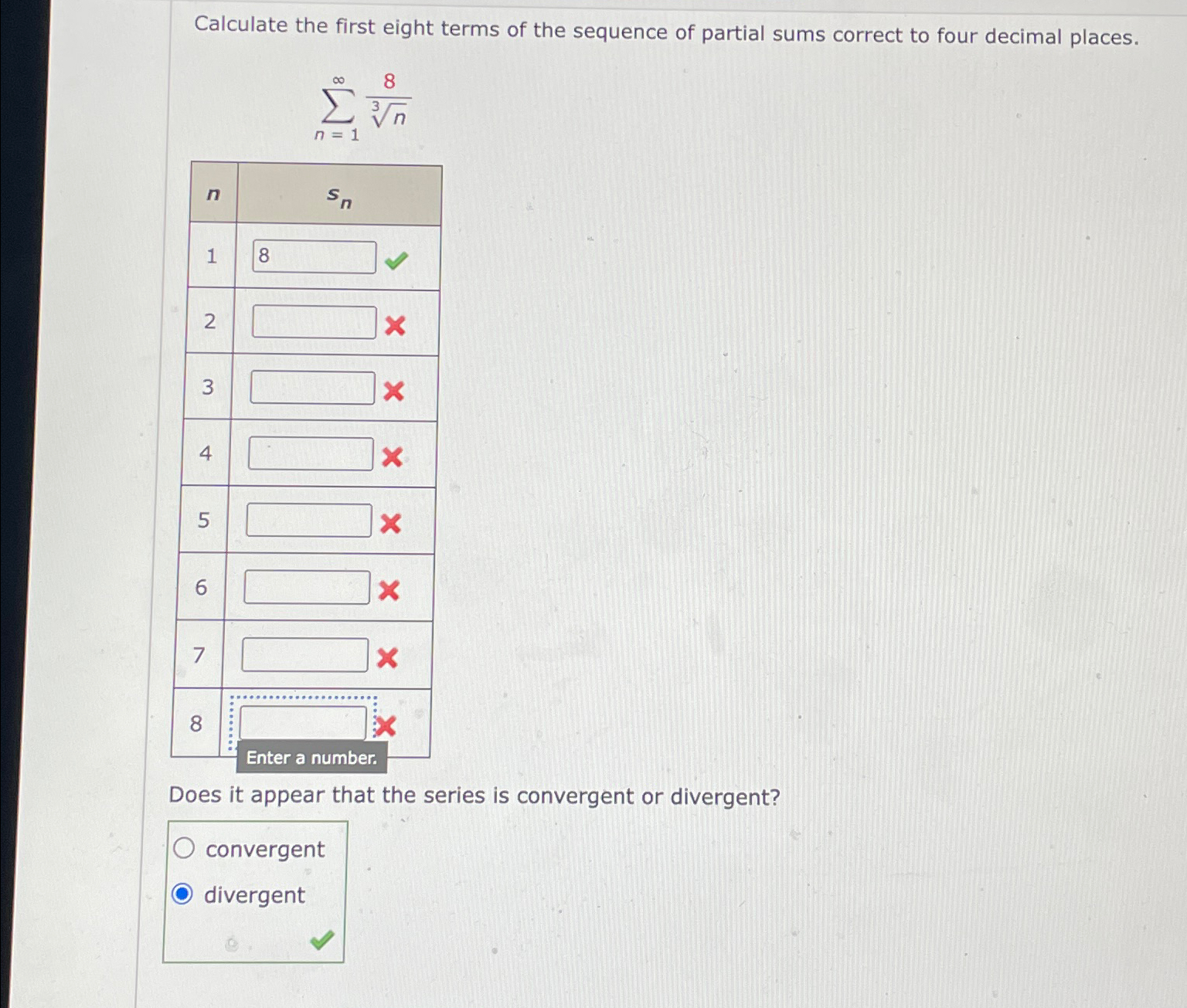 Solved Calculate the first eight terms of the sequence of | Chegg.com