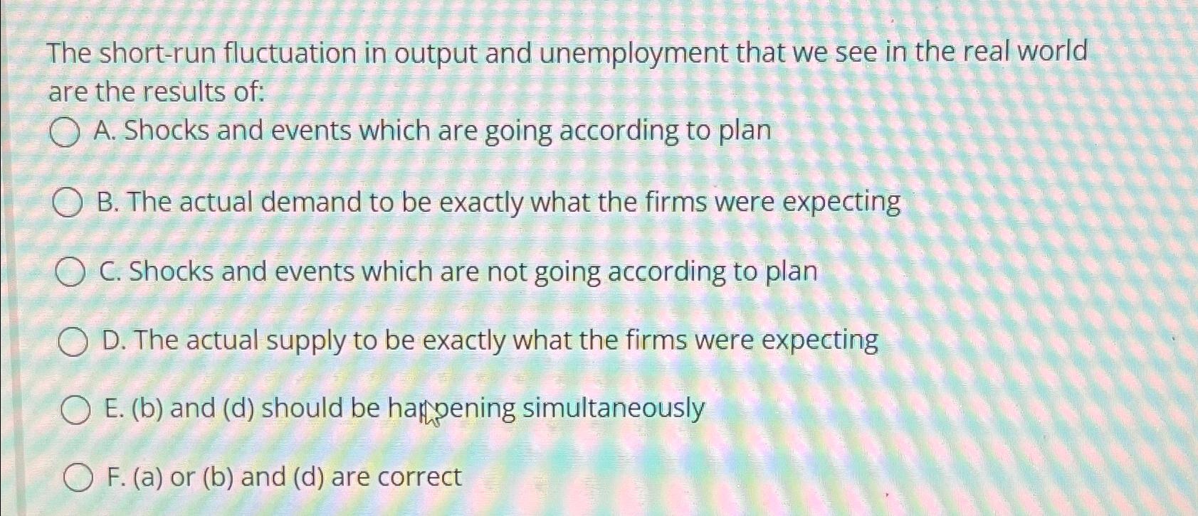 Solved The short-run fluctuation in output and unemployment | Chegg.com