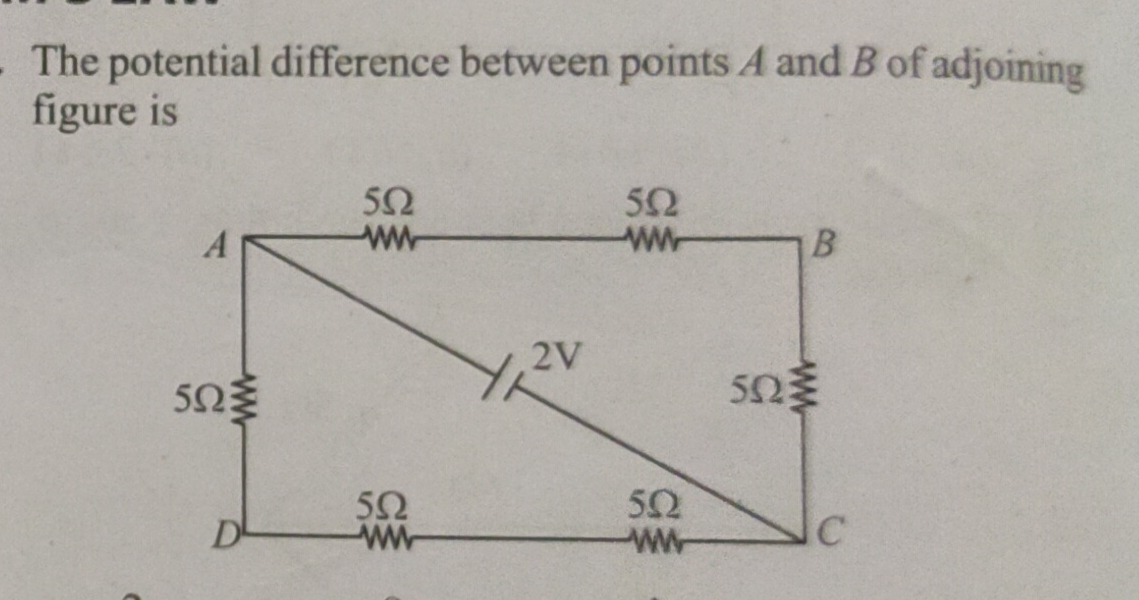 Solved The potential difference between points A and B ﻿of | Chegg.com