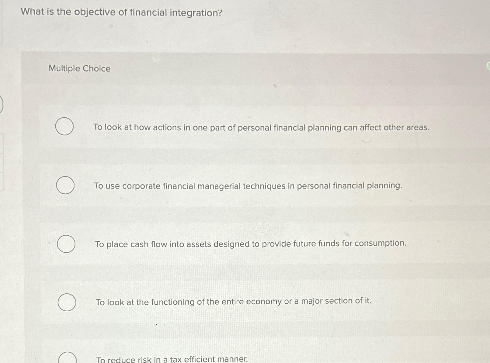 Solved What is the objective of financial | Chegg.com
