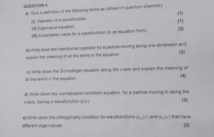 Solved QUESTION 4a) ﻿Give a definition of the following | Chegg.com