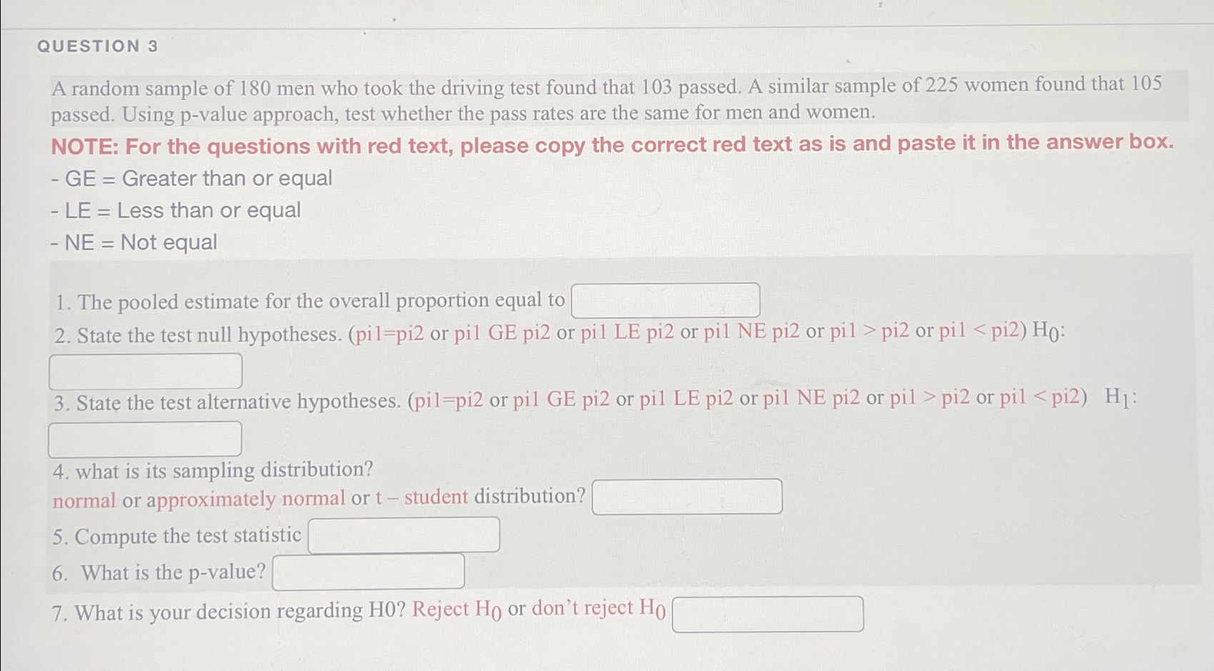 Solved QUESTION 3A random sample of 180 ﻿men who took the | Chegg.com