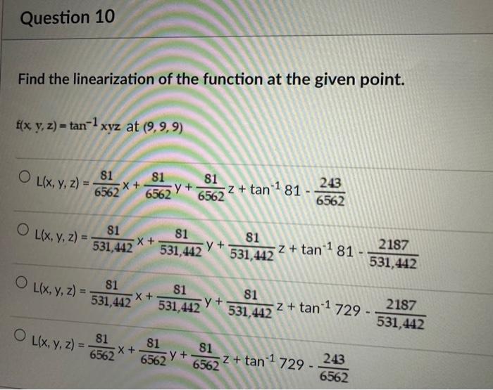 Solved Find the linearization of the function at the given | Chegg.com