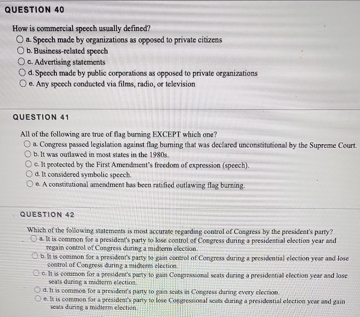 How is commercial speech usually defined? a. Speech | Chegg.com