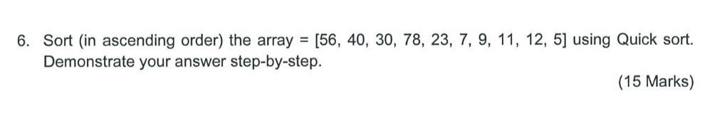 Solved Sort (in ascending order) ﻿the array | Chegg.com