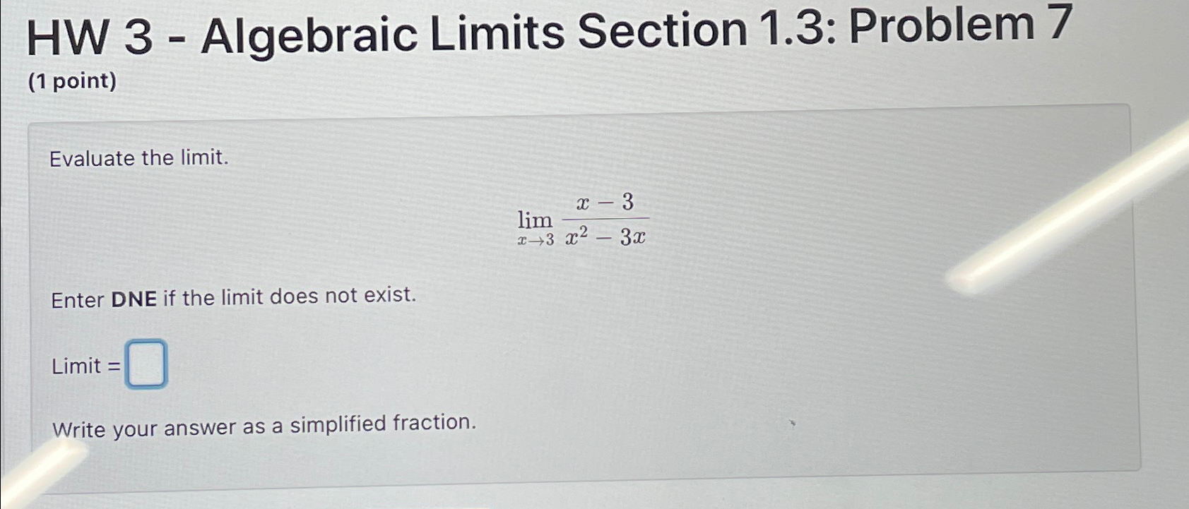 Solved HW 3 - ﻿Algebraic Limits Section 1.3: Problem 7(1 | Chegg.com