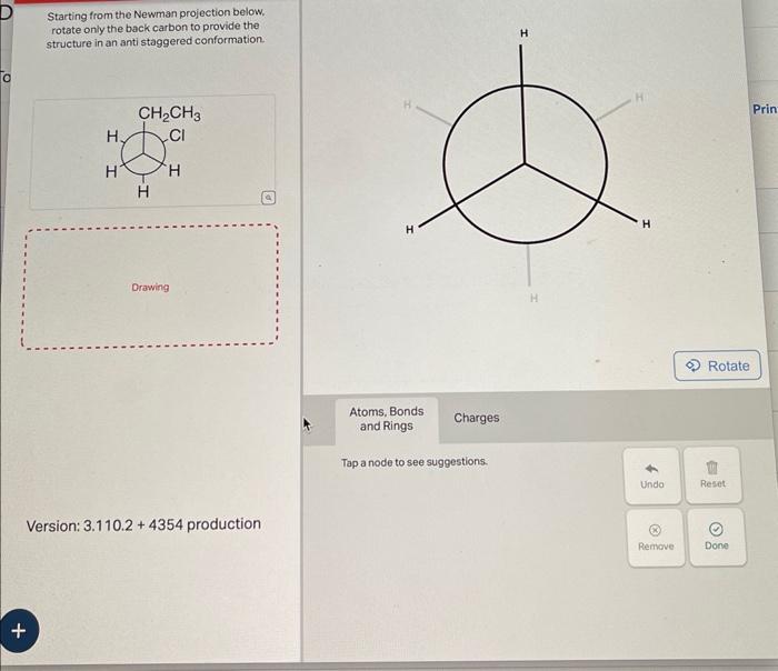 Solved Starting from the Newman projection below. rotate | Chegg.com