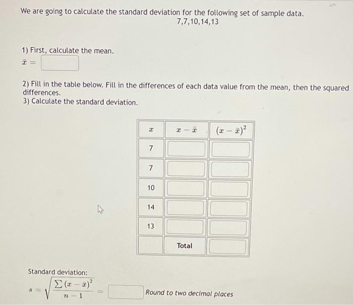 Solved Calculate both the sample and the population standard | Chegg.com