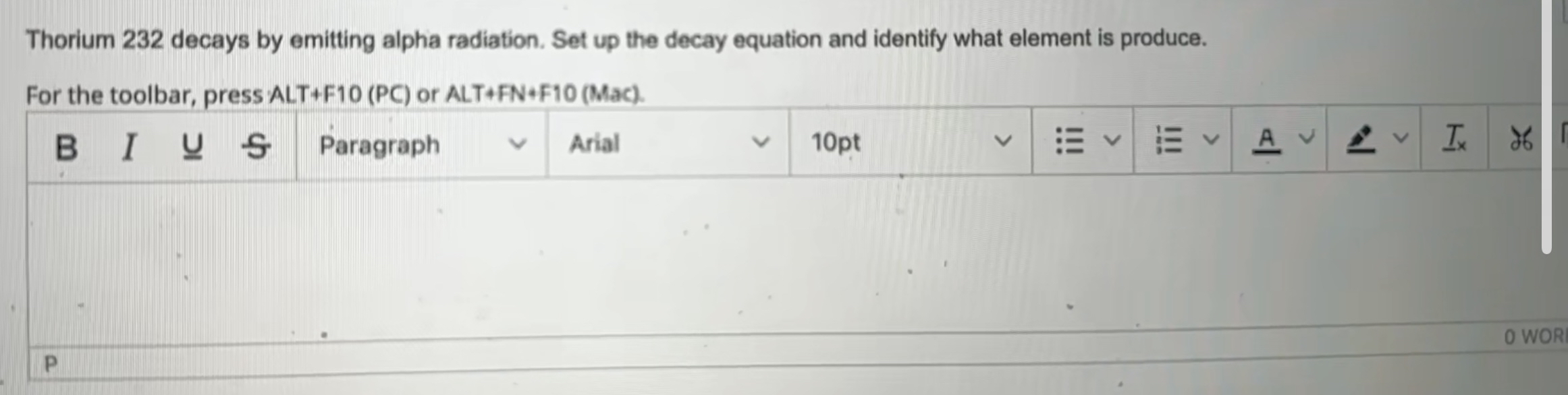 Solved Thorium 232 ﻿decays by emitting alpha radiation. Set | Chegg.com
