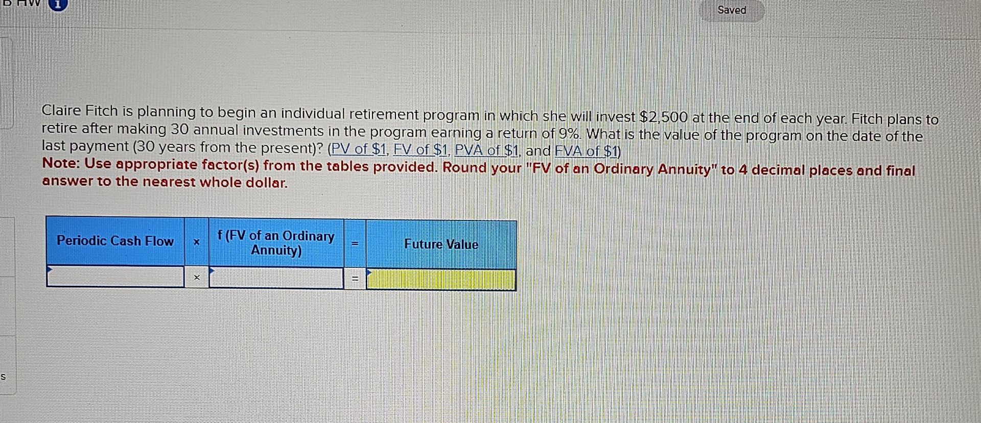 Solved SavedClaire Fitch is planning to begin an individual | Chegg.com