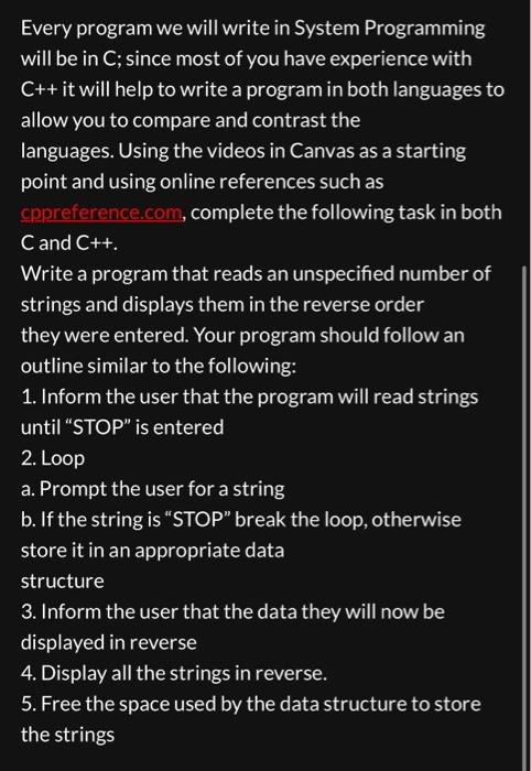 Solved Every program we will write in System Programming | Chegg.com