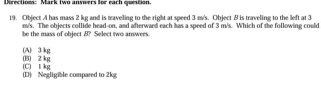 Solved Directions: Mark two answers for each question.19. | Chegg.com