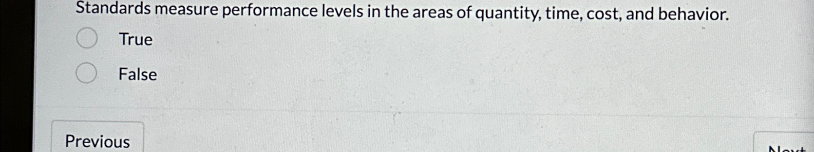 Solved Standards measure performance levels in the areas of | Chegg.com