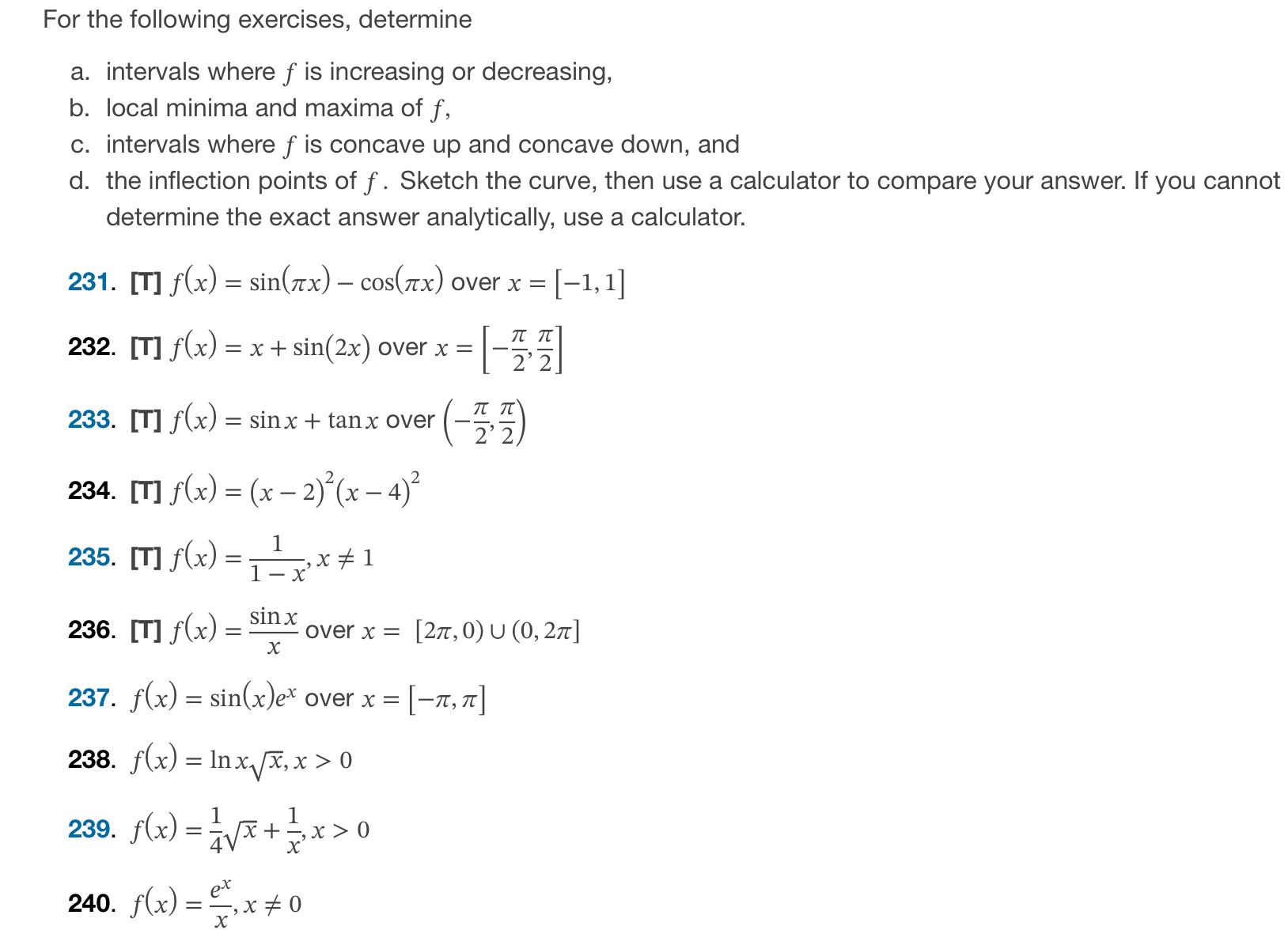 Solved For the following exercises, determinea. ﻿intervals | Chegg.com