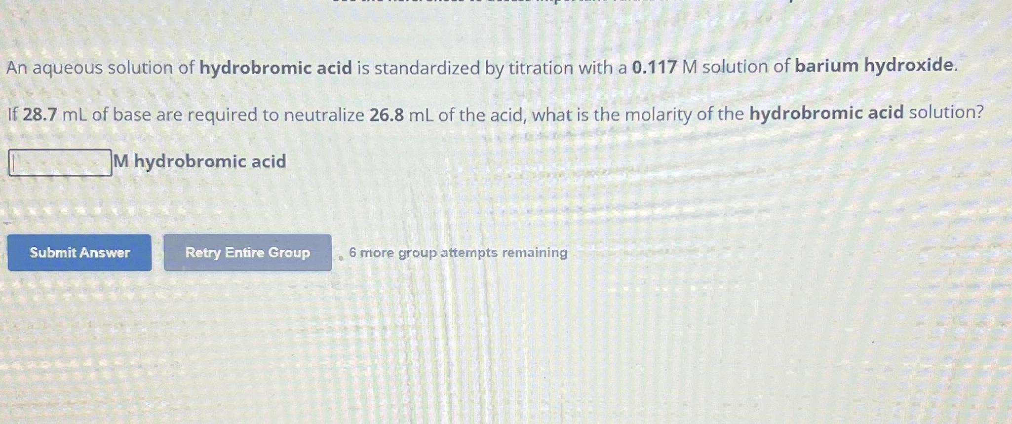 Solved An aqueous solution of hydrobromic acid is | Chegg.com