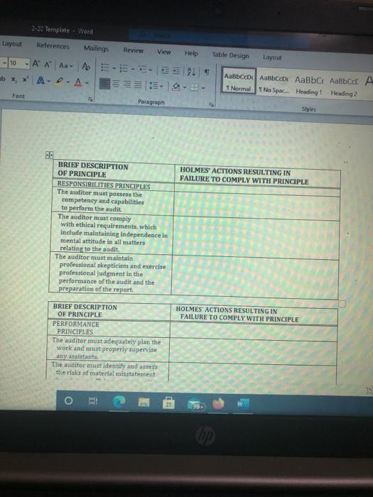Solved 2-29 Template Word Table Design Layout Layout | Chegg.com
