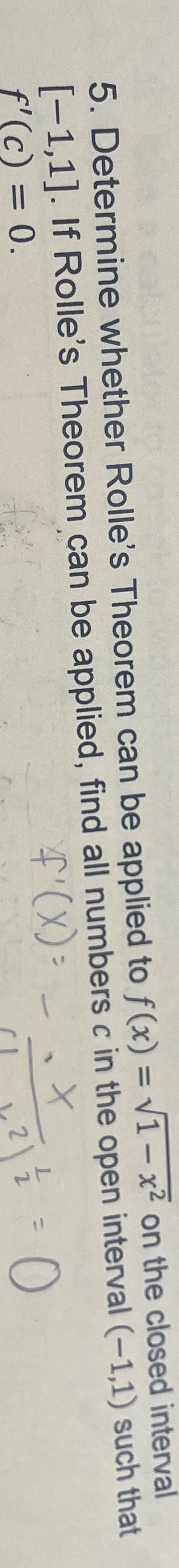 Solved Determine whether Rolle's Theorem can be applied to | Chegg.com