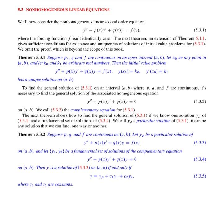 Solved In Exercises 1-6 find a particular solution by the | Chegg.com