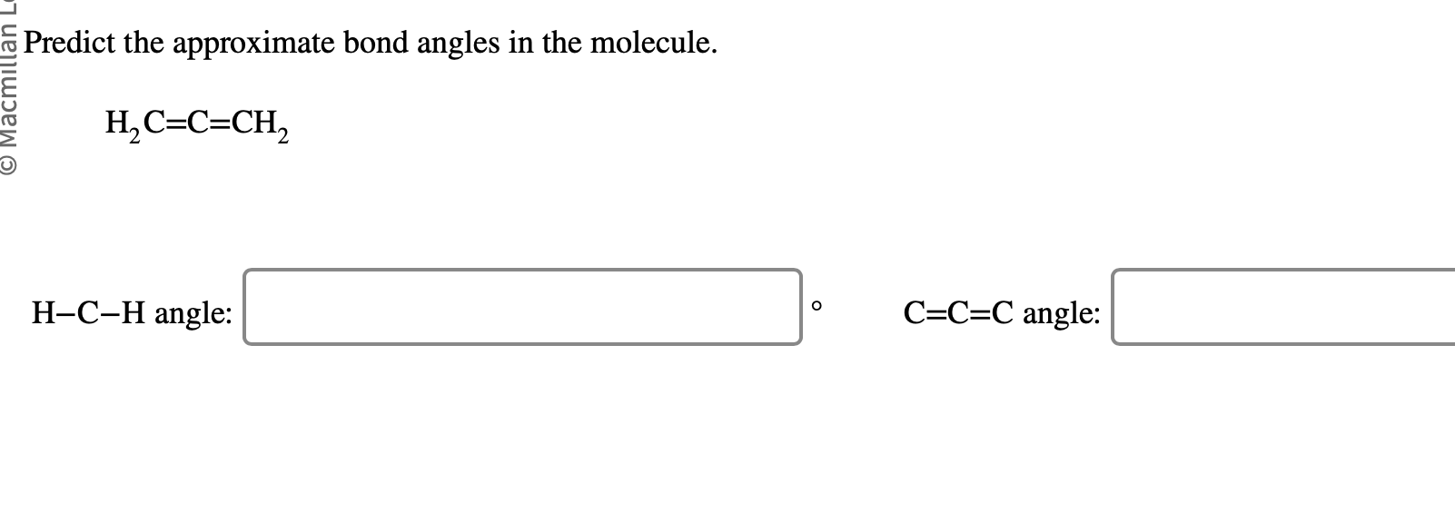 Solved Predict the approximate bond angles in ﻿the | Chegg.com