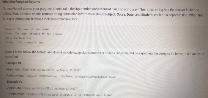 Solved Write a function score_formatter that takes one | Chegg.com