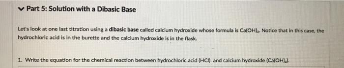 Solved Part 5: Solution with a Dibasic Base Let's look at | Chegg.com