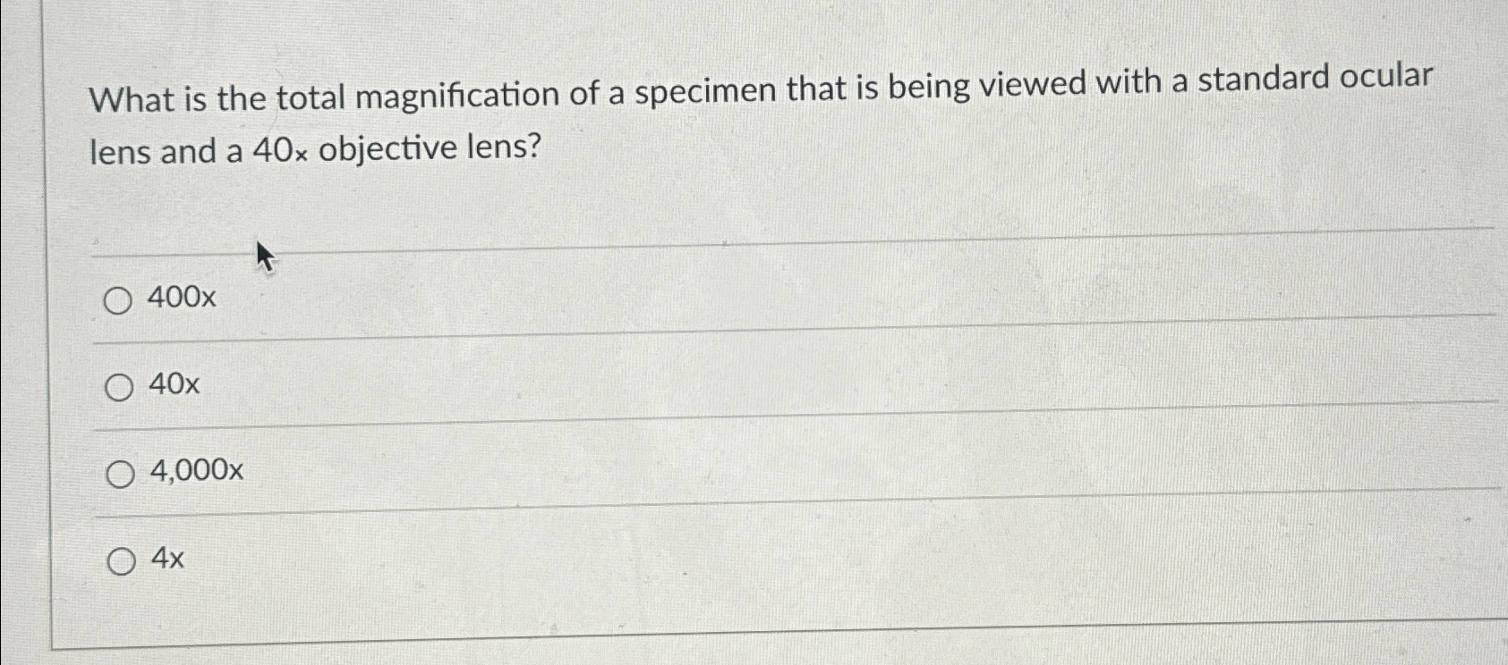 Solved What is the total magnification of a specimen that is | Chegg.com